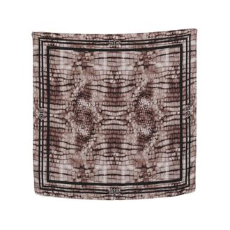 Elisabetta Franchi Femme, Accessoires, Multicolore, Taille: ONE Size Foulard en twill de soie avec imprim&eacute; alligator