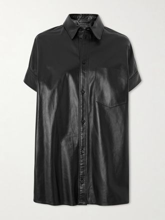 Balenciaga Chemise En Cuir - Noir