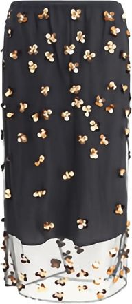 Forte_Forte jupe mi-longue à sequins - Noir