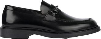 Exton Homme, Chaussures, Noir, Taille: 42 EU Mocassins noirs en cuir avec boucle