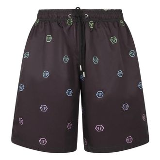 Philipp Plein Nylon Shorts Degrade Monogram - - Swimwear - Herren - Schwarzk - M