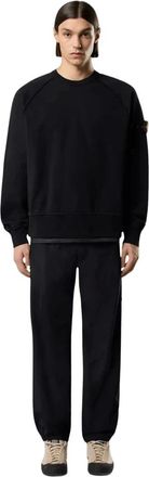 Stone Island Homme, Sweatshirts et sweats &agrave; capuche, Noir, Taille: 2XL Cotton Fleece SweaT-shirt