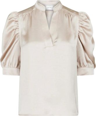 Neo Noir Femme, Blouses et Chemises, Beige, Taille: 40 FR Heavy Sateen Blouse