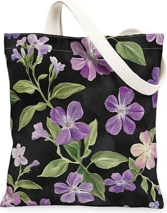 Generic Spring Garden Phlox Sac fourre-tout en toile pour faire du shopping 33 x 38,1 cm, sac d&eacute;picerie r&eacute;utilisable pour femme, motif floral, d&eacute;coration cade