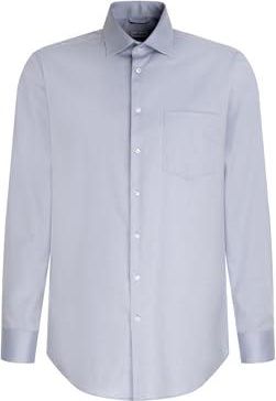 Seidensticker Chemise à Manches Longues Coupe Droite, Bleu Clair, 44 Homme