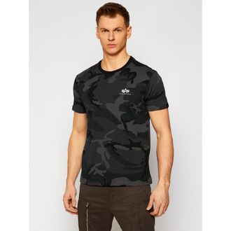 Alpha Industries Alpha Industries T-Shirt Basic T Small Logo Camo 188505C Grau Regular Fit