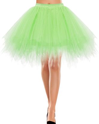 Bbonlinedress Tutu Damen T&uuml;ll Rock T&uuml;llrock 50er 80er Kurz Ballet Tanzkleid Unterr&ouml;cke Trachtenr&ouml;cke Zubeh&ouml;r f&uuml;r Frauen M&auml;dchen Kurz Petticoat Minirock Ballett Tanz