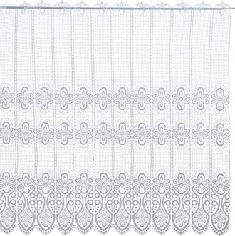 Plauener Spitze by Modespitze, Store Bistro Gardine Scheibengardine mit Stangendurchzug, hochwertige Stickerei, H&ouml;he 96 cm, Breite 96 cm, Wei&szlig;