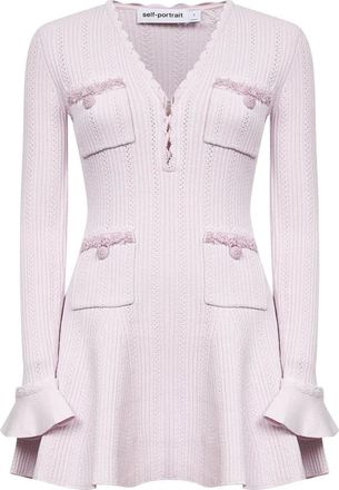 Self Portrait Femme, Robes, Rose, Taille: 40 FR Viscose Blend Mini Dress