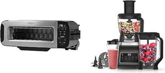 Ninja Grille-Pain Ninja Foodi 3-en-1, 7 Fonctions de Cuisson, inclut un Presse-panini, en Acier Inoxydable, ST202EU + Ninja 3-en-1 Robot de cuisine et mixeu