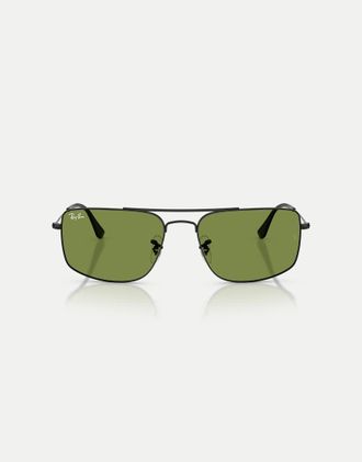 Ray-Ban Explorer III - Lunettes de soleil carr&eacute;es &agrave; verres verts - Noir