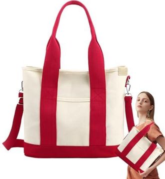 Generic Sac fourre-tout en toile, sacs à provisions réutilisables en toile,Sacs en toile design pliable - Sacs de plage Sac cabas résistant pour femmes filles