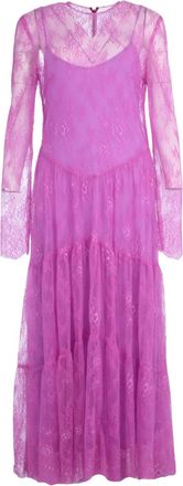 Philosophy di Lorenzo Serafini robe en dentelle à volants superposés - Violet