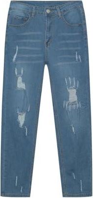 Generic Jean Homme Jeans Homme Week-End/Voyage Pantalon en Jean Slim Poche Taille Couleur Unie - Coupe &Eacute;troite Au Niveau du Pied, Design Minimaliste Tendance