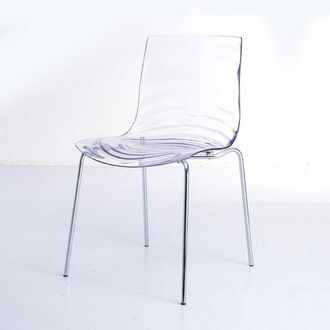 Generic Dekorativer Hocker, modernes Esszimmerstuhl-Set aus Acryl mit Wasserripple, 4 St&uuml;ck - stapelbare, durchsichtige St&uuml;hle mit kreativen Beinen f&uuml;r Esszim