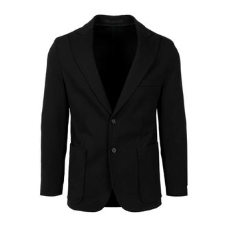 Paolo Pecora Schwarze Jacke mit klassischem Revers - - Jackets - Herren - Schwarzk - S