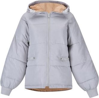 Generic 2026 Veste matelass&eacute;e &agrave; capuche pour femme automne/hiver, gris, S