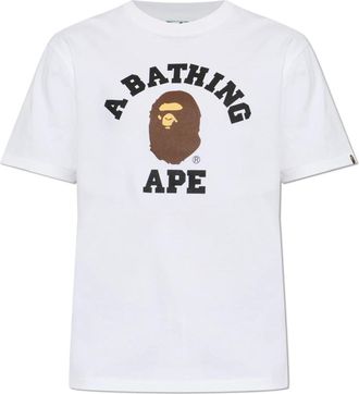 A Bathing Ape A Bathing Ape, Homme, Tops, Blanc, Taille: 2XL Logo T-Shirt