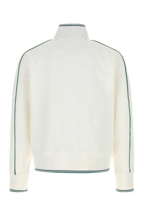 Burberry Mens White Jersey Sweatshirt Chalk Exterior: Nylon Cotton Felpe Sweater