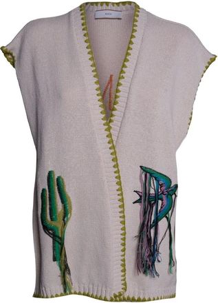Akep Femme, Pulls, Beige, Taille: 36 FR Cardigan sans manches