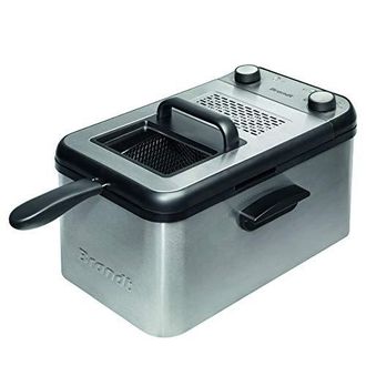 Brandt FRI3200 Fritteuse - bis zu 1,2 kg Kartoffeln - Timer 30 min - Geruchsfilter - Thermostat verstellbar bis 190 &deg; - 3,2 l - 2200 W - Edelstahl