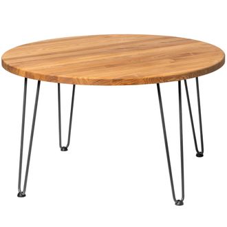 Lamofootwear Manufaktur Couchtisch rund aus Holz 80 cm | Beistelltisch Couch | Wohnzimmertisch rund, Kaffeetisch, runder Couchtisch | St&auml;rke: 28 mm, Farbe: Dunkel,