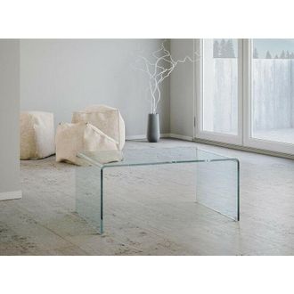 Les Tendances Table basse verre trempé transparent Sontarne 80 cm