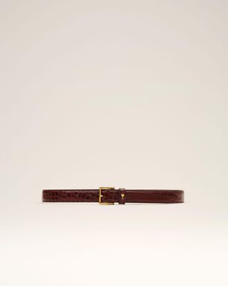 Ami Ami Paris - Ceinture Paris Paris crocodile marron 25mm en cuir de veau Marron Chocolat - Taille : 105 - Unisex