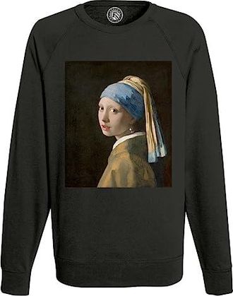 Fabulous Sweatshirt Homme Noir Johannes Vermeer La Jeune Fille a la Perle Peinture