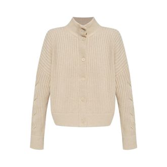 Max Mara Femme, Pulls, Beige, Taille: 40 FR Pull Beige en Tricot Câblé