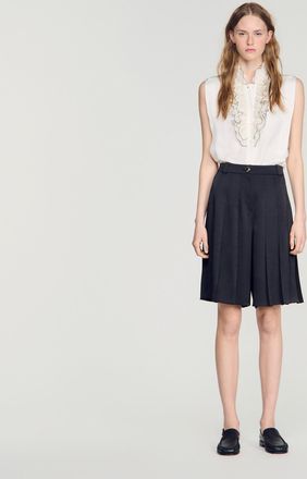 Sandro Short long taille haute &agrave; plis