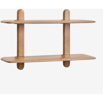 Sklum Wandregal aus Holz Veleta &x2194&xFE0E 80 cm Mango-Holz 2 Fachb&ouml;den