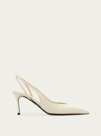Ferragamo Damen Slingback Wei&szlig; Gr&ouml;&szlig;e 36.5