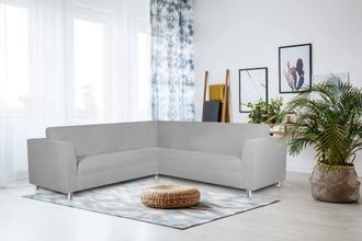 Italian Bed Linen Dehnbarer Spannbezug f&uuml;r Sofas Dahlia, 92% Polyester, 8% Elasthan, Hellgrau, 350-450 cm