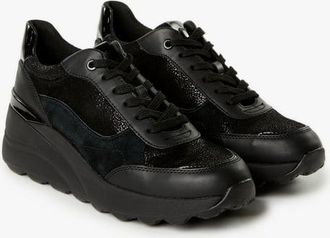 Geox Brangled Leder -Sneakers Sphärica - Schwarz