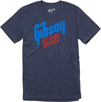 Gibson USA Logo Tee, Heather Blue (Small)