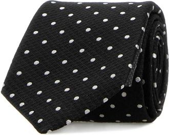 Tom Ford Homme, Accessoires, Noir, Taille: ONE Size Cravate en soie brod&eacute;e