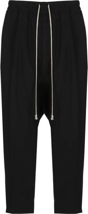 Rick Owens Homme, Pantalons, Noir, Taille: L Pantalon Court &agrave; Cordon de Serrage