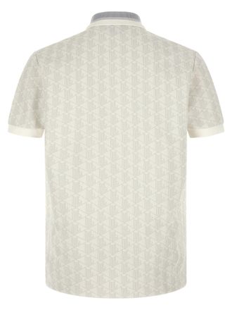 Lacoste Jacquard Geometric Monogram Polo - White