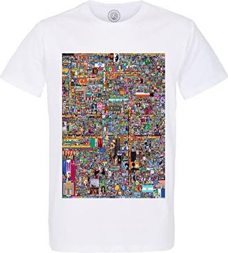 Fabulous T-Shirt Homme Col Rond Coton Bio Pixel War 2022 r/Place Pixel Art R&eacute;seaux Sociaux Meme Internet Geek