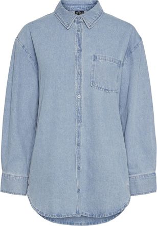 Pieces Damen Jeanshemd PCMAISIE 17150991,Light Blue Denim,XS