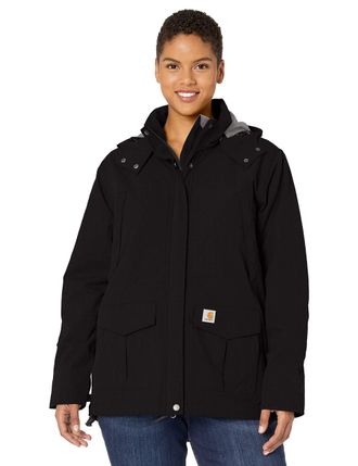 Carhartt Work in Progress Damen Storm Defender schwere Jacke, Schwarz, XL