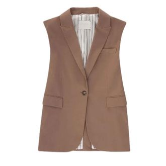 Circolo 1901 Femme, Vestes, Brun, Taille: 40 FR Waistcoat Single-Breasted
