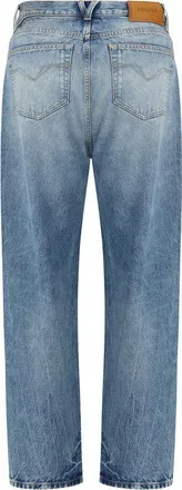 Versace Distressed Light Stone-Wash Denim Jeans - Blue