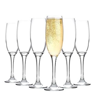 Argon Tableware 24 x 220 ml Champagnerflöten - klassische Serie - moderner Stil, spülmaschinenfest, festliche Glas-Trinkflöten für Champagner, Prosecco, Sekt