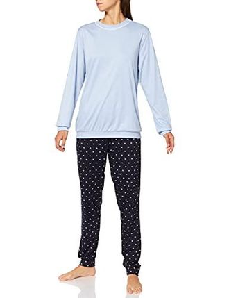 CALIDA Calida Night Lovers Pyjama &agrave; Poignets pour Femmes, en 100% Coton Supima, avec Ceinture &eacute;lastique recouverte de Tissu