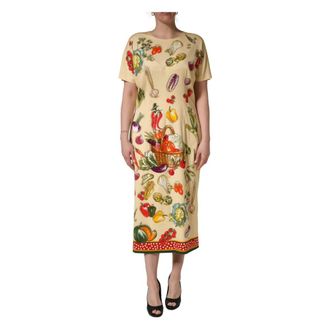 Dolce & Gabbana Fruit Polka Dot Sheath Seiden-Midikleid - - Dresses - Damen - Mehrfarbig - 2XS