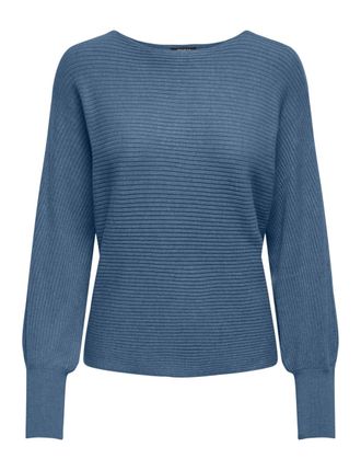 Only Damen Onladaline L/S Short Pullo KNT Noos Strickpullover Mit U-Boot-Ausschnitt 15226298,Coronet Blue W. Melange,XS