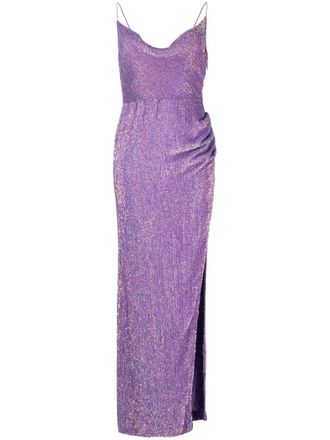 Retrof&ecirc;te Katya Abendkleid mit Pailletten - Violett