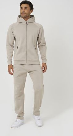 Brave Soul Hoodie- und Jogger-Zweiteiler mit durchgehendem Rei&szlig;verschluss in hellem Sand-Neutral